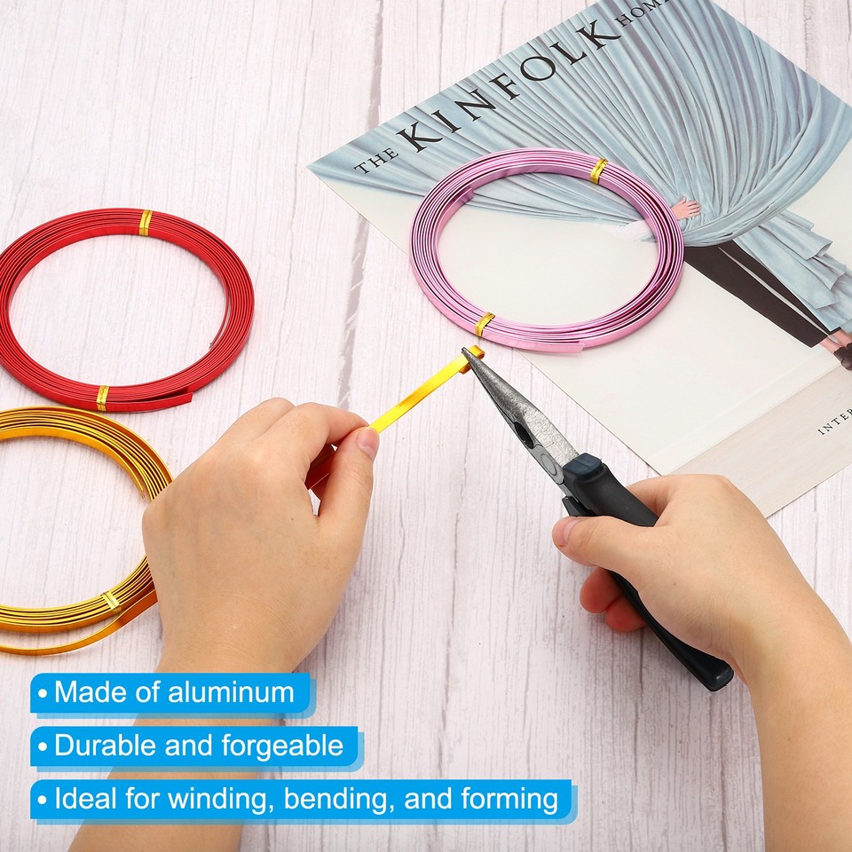 18 Gauge 5mm Wide Flat Wire, 10Ft 2 Roll Bendable Flat Bezel Wire ...