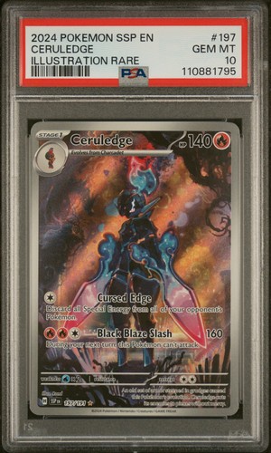 2024 POKEMON SSP EN-SURGING SPARKS ILLUSTRATION RARE #197 CERULEDGE PSA ...
