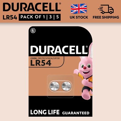 2 x Duracell LR54 189 LR1130 AG10 Button Cell Batteries | eBay UK