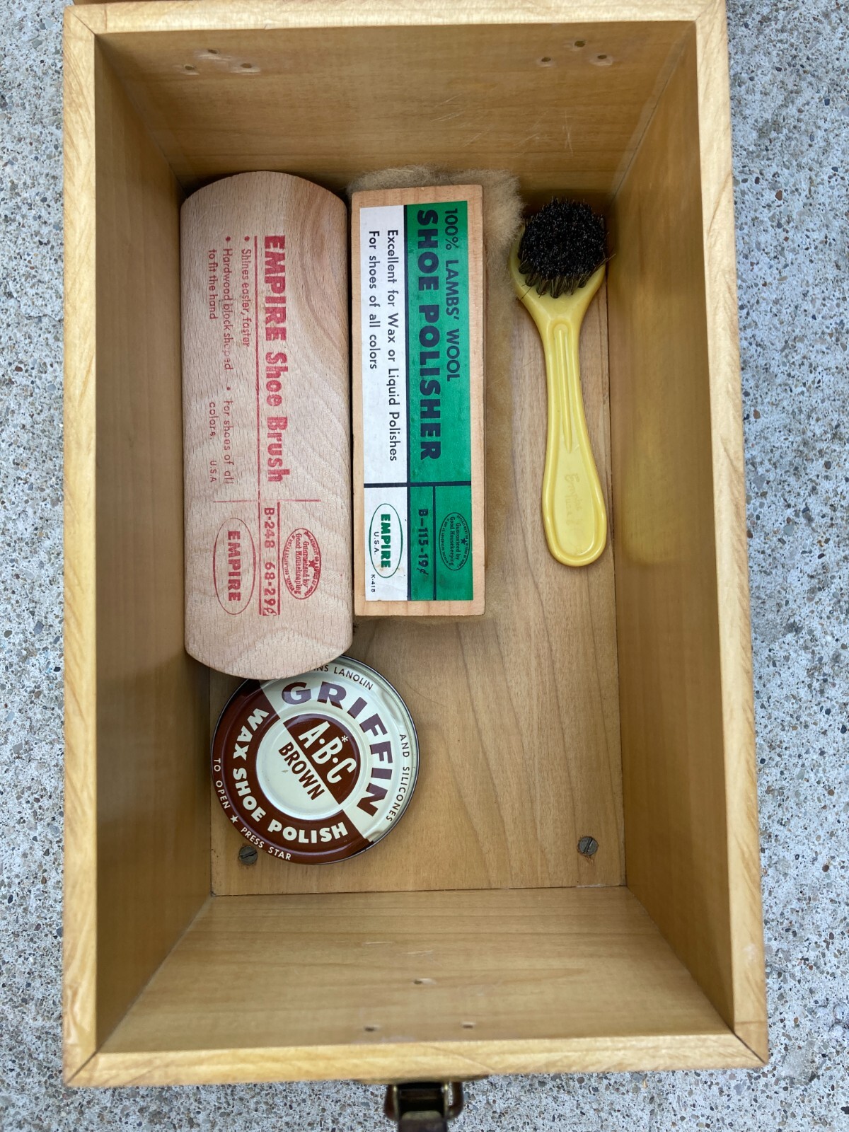 Vintage Custom Wood Pine Shoe Shine Box Kit w/t Accessories | eBay