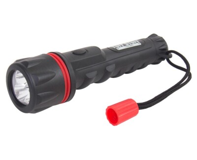 Tuff Stuff Electrical LED Flashlight Waterproof with 2 x AA Batteries ...