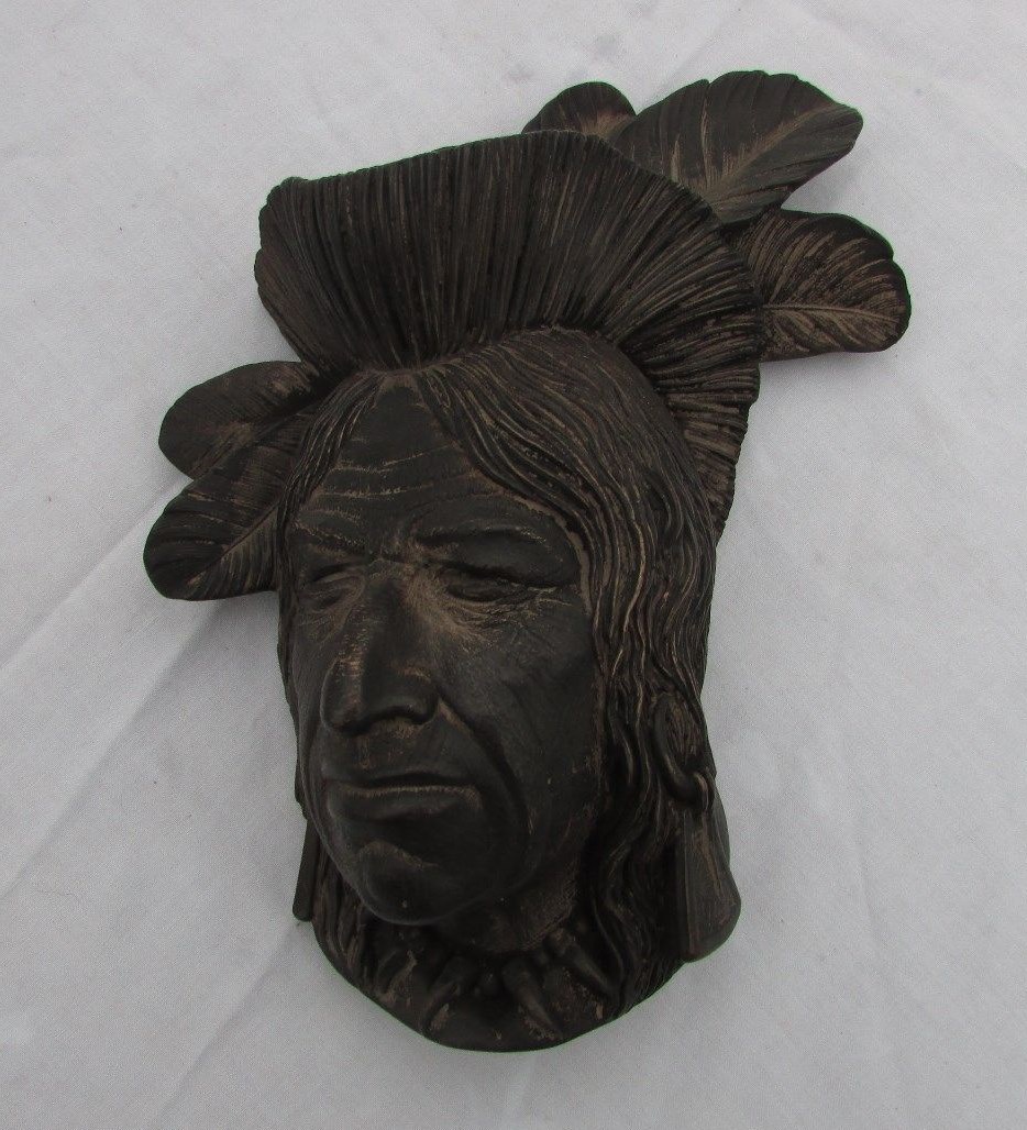 Vintage High Quality Native American INDIAN Head Wall Hanger | eBay