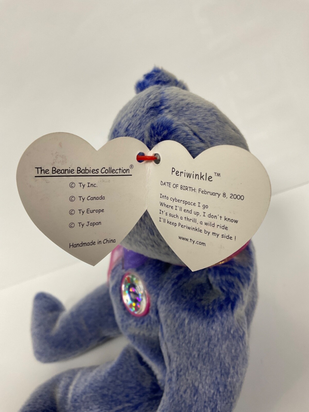 TY Beanie Baby ~ PERIWINKLE The e-Bear ~ 2000 ~ #4400 ~ (8.5 inch ...