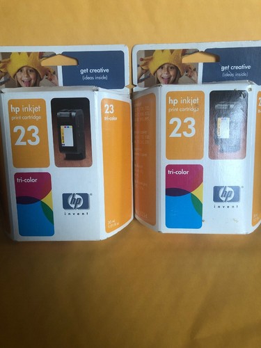 2 Packs HP 23 Tri-Color Ink Cartridge C1823D Genuine New Old Stock ...