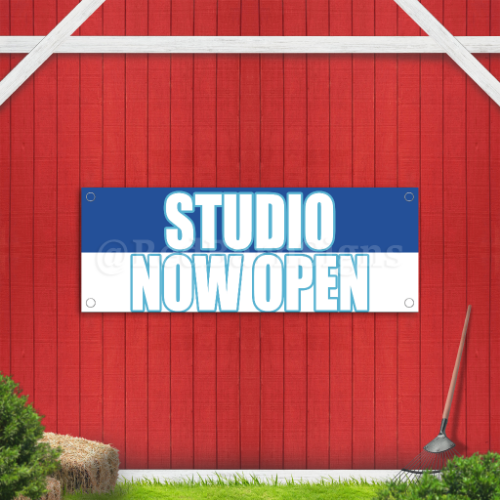 Studio Now Open Indoor Outdoor Vinyl Banner Design | eBay