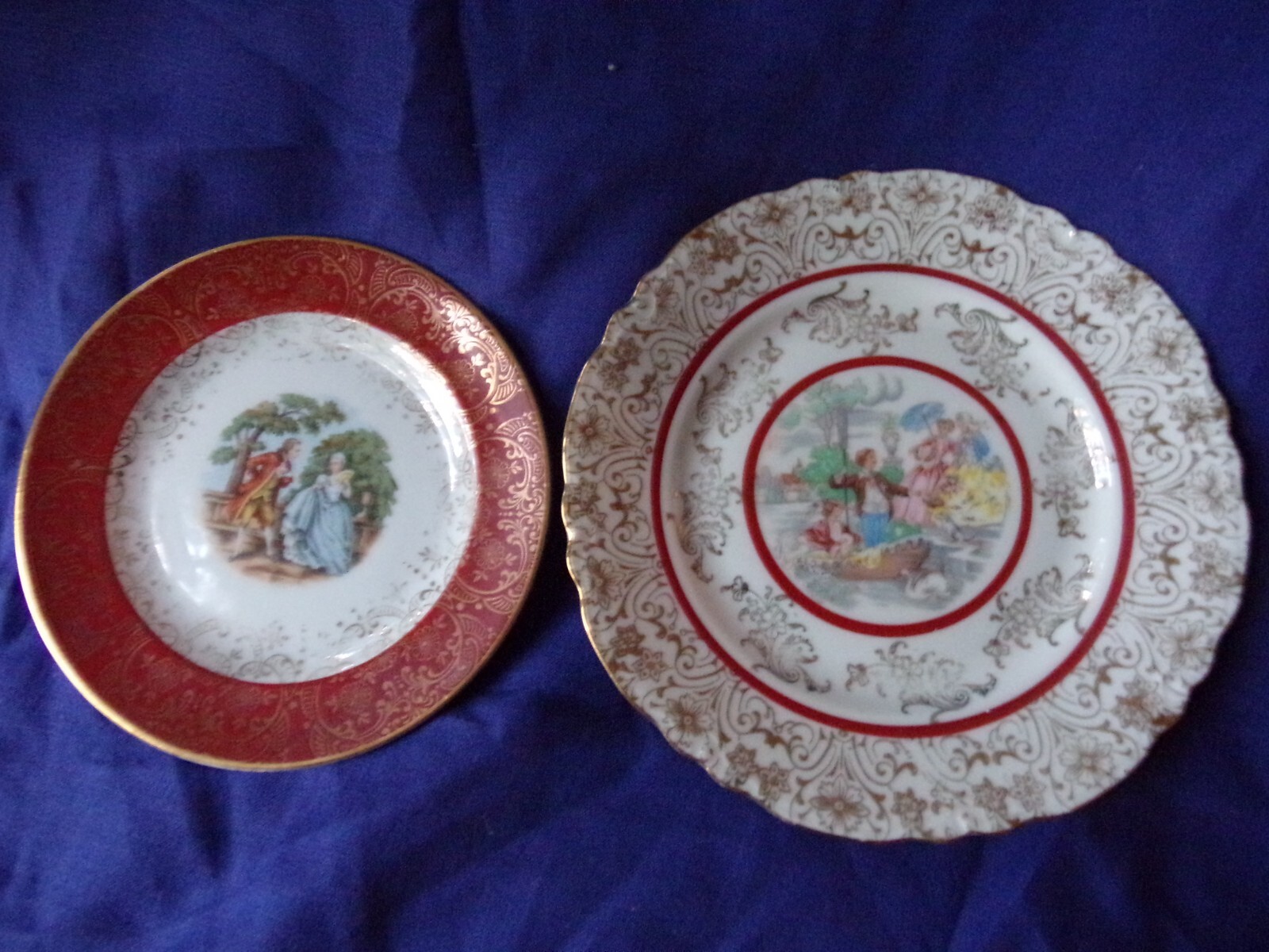 Set of 2 Hutschenreuther Bone China plates w/ Baroque figures | eBay
