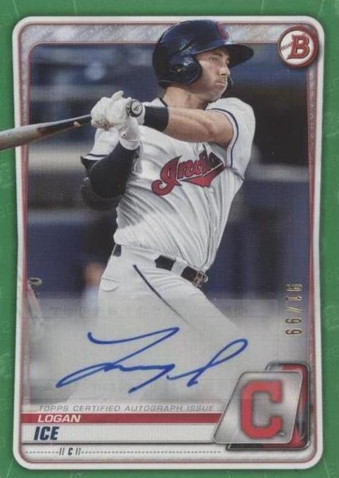 2020 Bowman - Prospects Autographs Logan Ice #PA-LI Green /99 (AU, RC ...