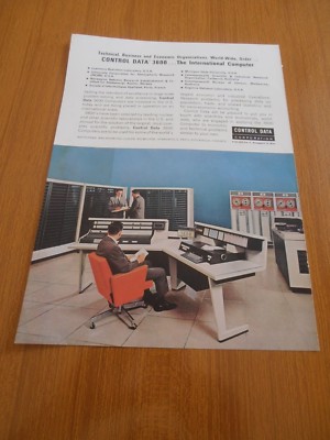1963 CONTROL DATA 3600 COMPUTER PER UFFICIO VINTAGE EPOCA CALCOLATORE ...