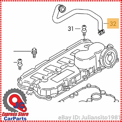 07K103211B VOLKSWAGEN GENUINE OEM PASSAT PVC VALVE VENT HOSE | eBay