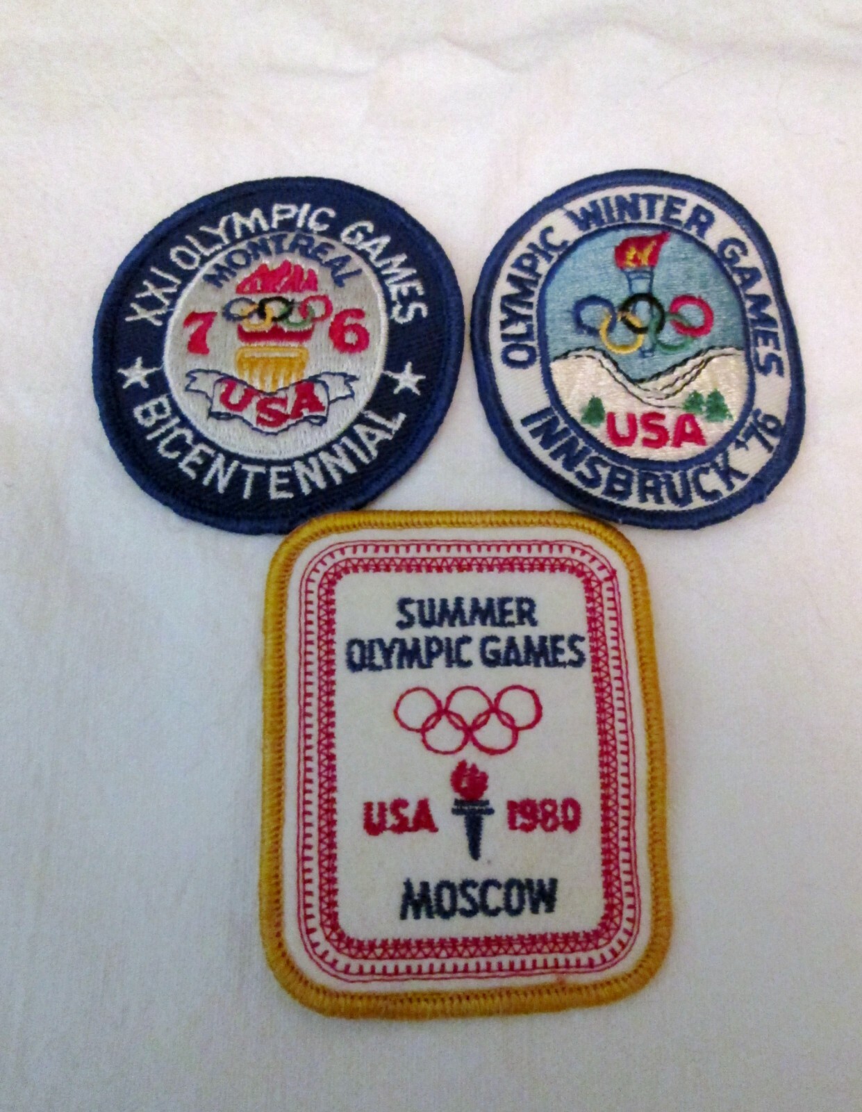 USA OLYMPIC PATCHES MOSCOW 1980,INNSBRUCK WINTER 1976,MONTREAL ...