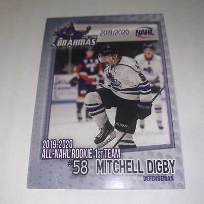 2019-20 NAHL Lone Star Brahmas Hockey Card Mitchell Digby | eBay