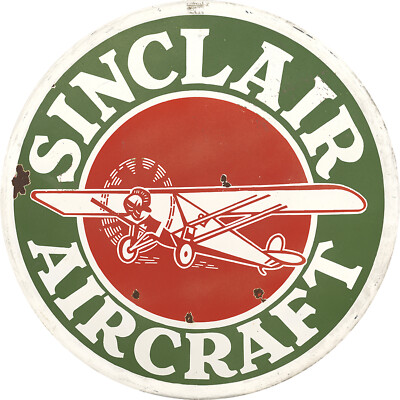 SINCLAIR AIRCRAFT ADVERTISING METAL SIGN | eBay