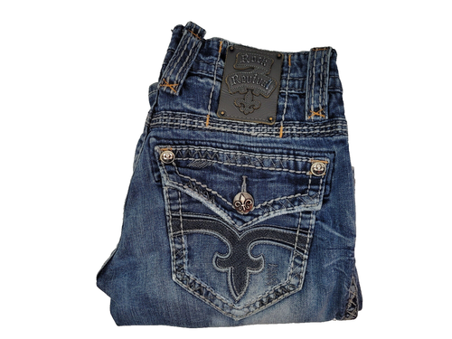 Rock Revival Dilly Slim Straight Jeans Men's Blue Denim 31x31 | eBay