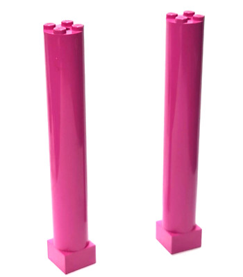 LEGO DARK PINK SUPPORT 2 X 2 X 11 PAIR from Belville 5805 Solid Pillar ...