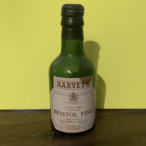 Vintage Harveys Miniature Liquor Bottle Extra Dry Sherry Bristol Fino ...