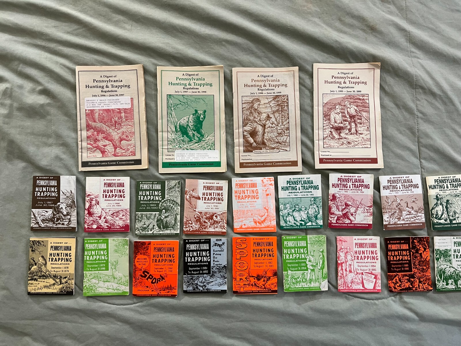 Lot of 22 Pennsylvania PA Hunting License Regulation Booklets (1978 ...