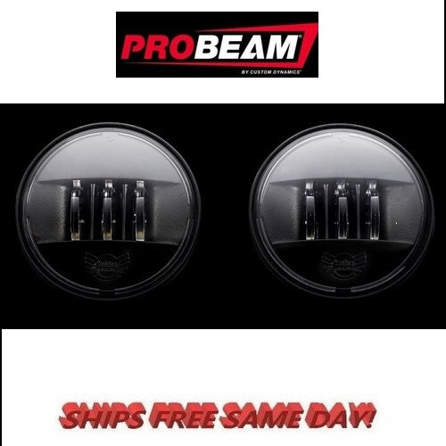 Custom Dynamics Probeam Black PAIR 4.5" LED Passing Lamps, Plug and ...