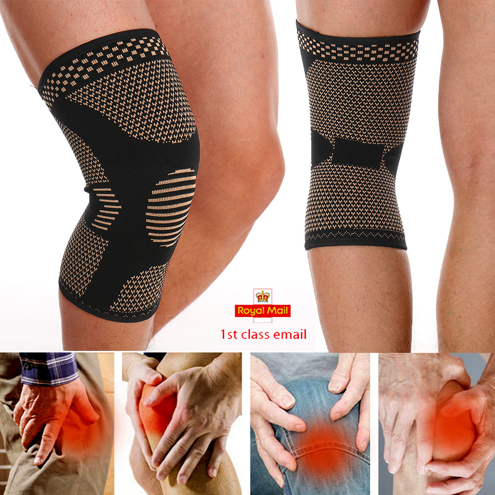 Copper Knee Support Sleeve Sprain Football Gym Sport Injury Joint ...