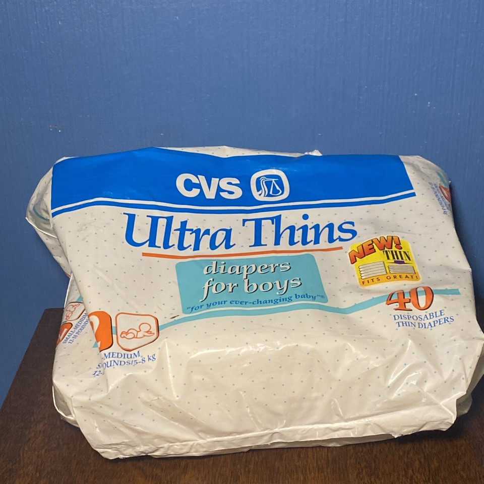 VINTAGE 90s Plastic Diapers Lot Of 6 w CVS Package Muppet Babies Ultra ...