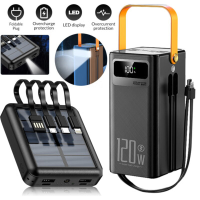 70000mAh Portable 120W Power Bank Fast Charging Large Capacity External ...