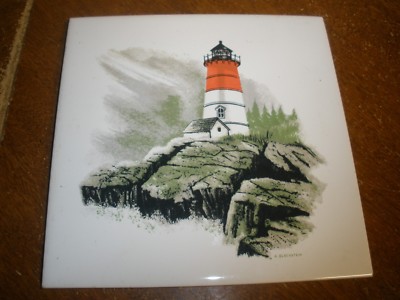 Vintage Screencraft Screen Craft 6" Tile Trivet LIGHTHOUSE | eBay