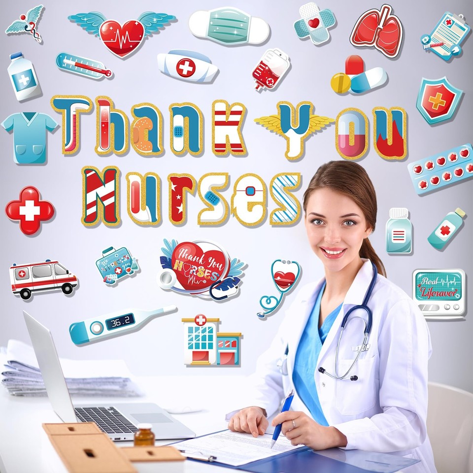 Nurse Appreciation Week Bulletin Border Decor for Hospital 38 Pieces ...