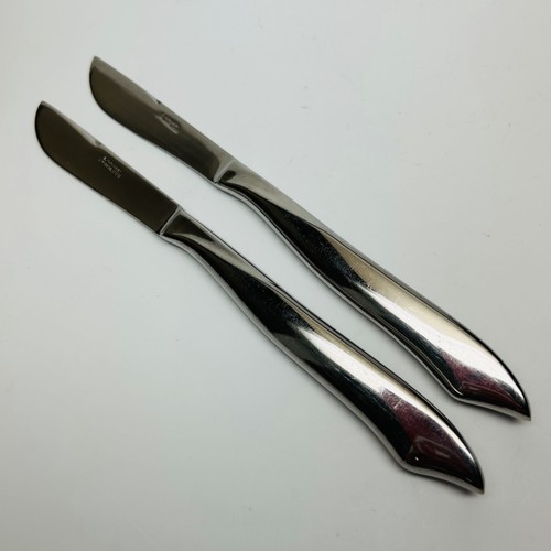 Vintage LINMARK STAINLESS 2 STEAK / GRILL KNIVES 8-5/8" Match CARVING ...