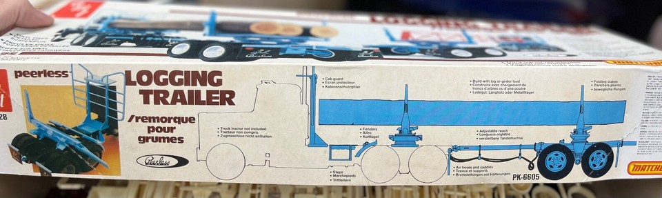 AMT Matchbox pk-6605 Peerless Logging TRAILER KIT Model Car Mountain 1/ ...