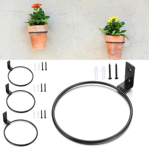 Wall Mounting Flower Pot Holder Ring Foldable Planters Rack Railing | eBay