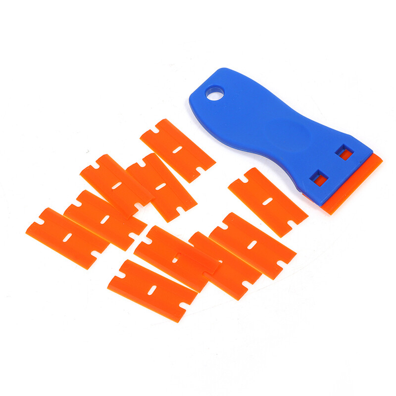 Plastic Razor Scraper With 10pcs Blades Removing Car Labels Stickers ...