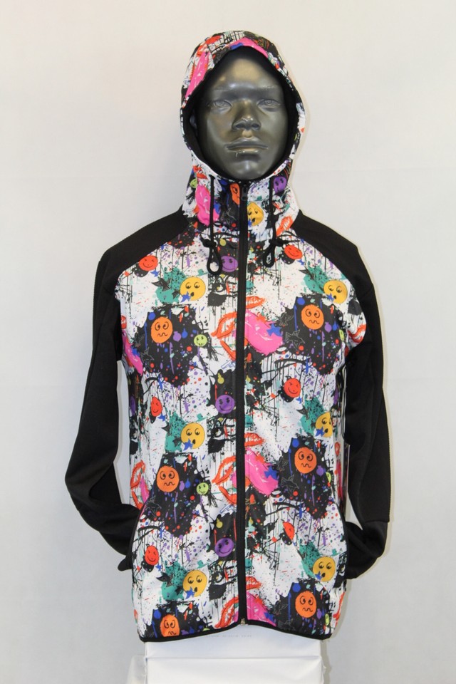 Royal Blue Apparel TECH FLEECE GRAFFITI EMOJI HOODIE BLACK/MULTICOLOR ...