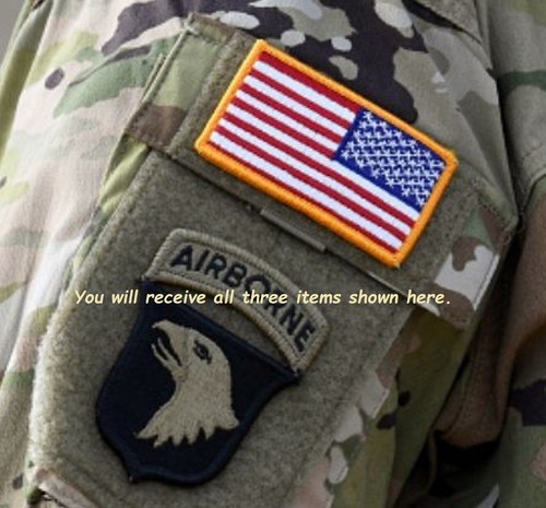 JSOC JTF 101st AIRBORNE SCREAMING EAGLES OD ABN 2-PC + REVERSED US FLAG ...