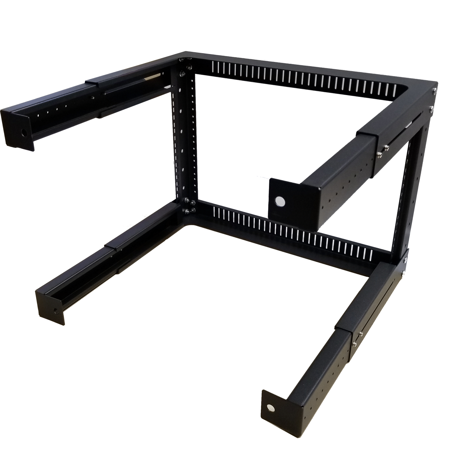 6U Open Frame Rack Expandable upto 19.5" Deep 4-Post Wall Mount Network ...