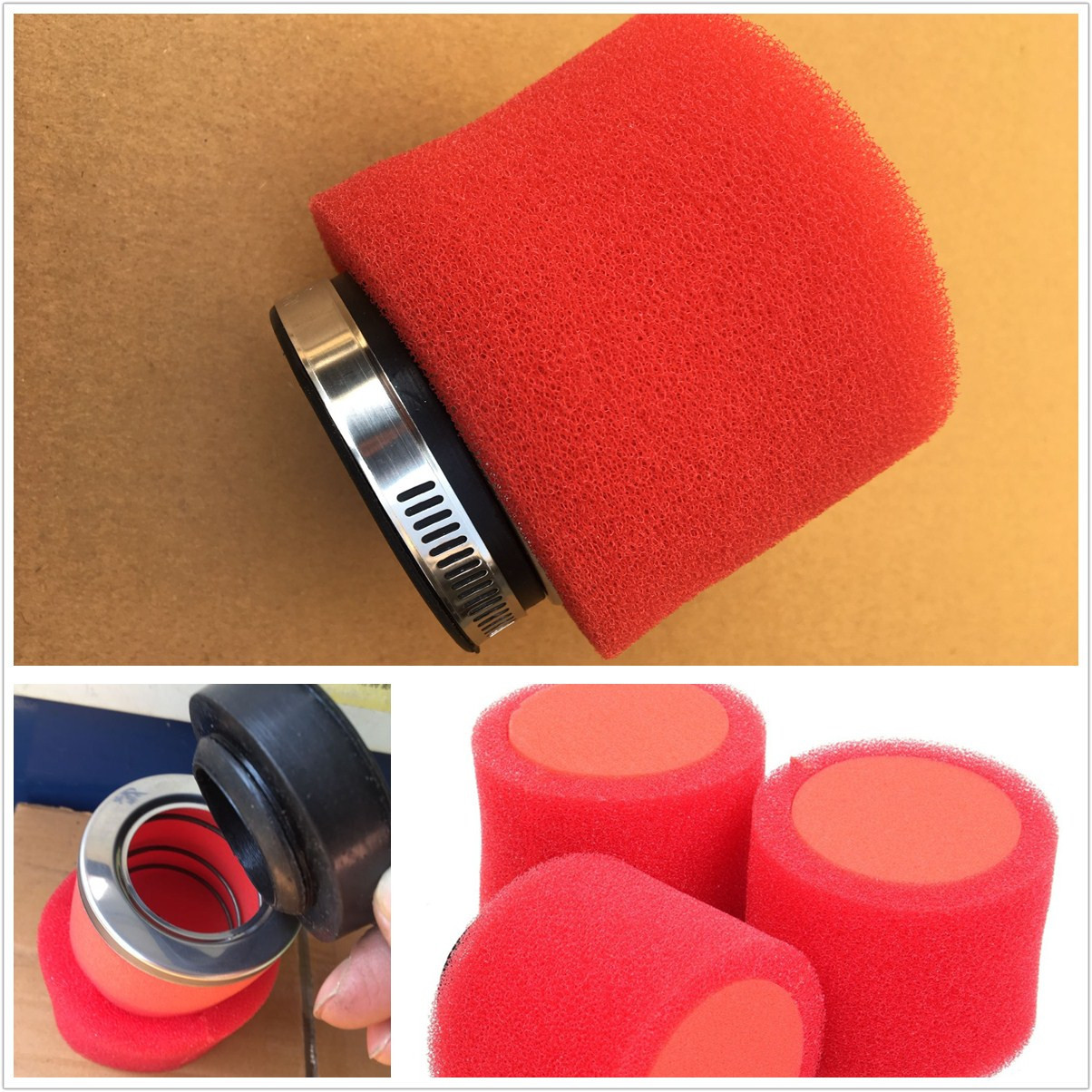 Performance Washable Universal 58mm Racing Motorcycles Foam Air Filter ...