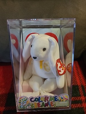 2003 Ty Color Me Beanie Bunny, NEW, Sealed Case, Yellow Bow with Yellow ...