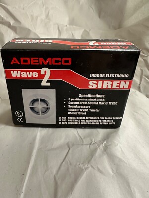 Ademco Wave 2, Two Tone, Indoor Electronic Siren, 12 VDC, 500mA Max ...