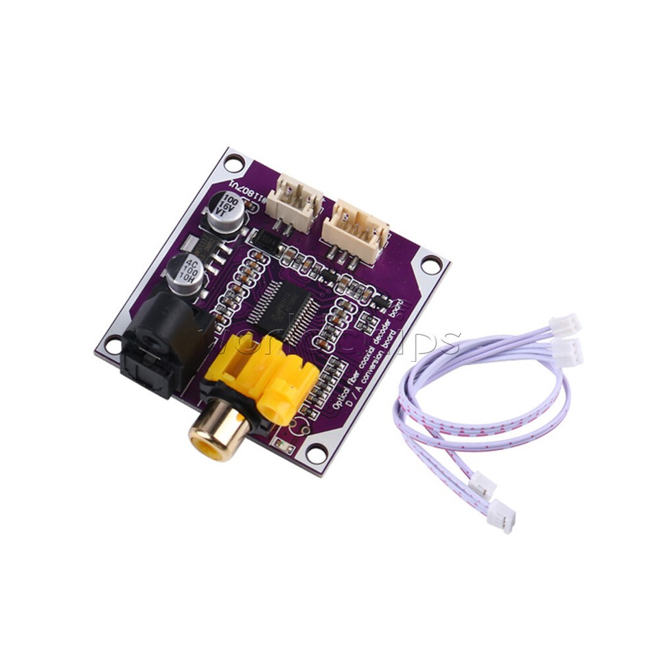 DAC Digital Audio Decoder Board D/A Converter 24bit Optical Fiber ...