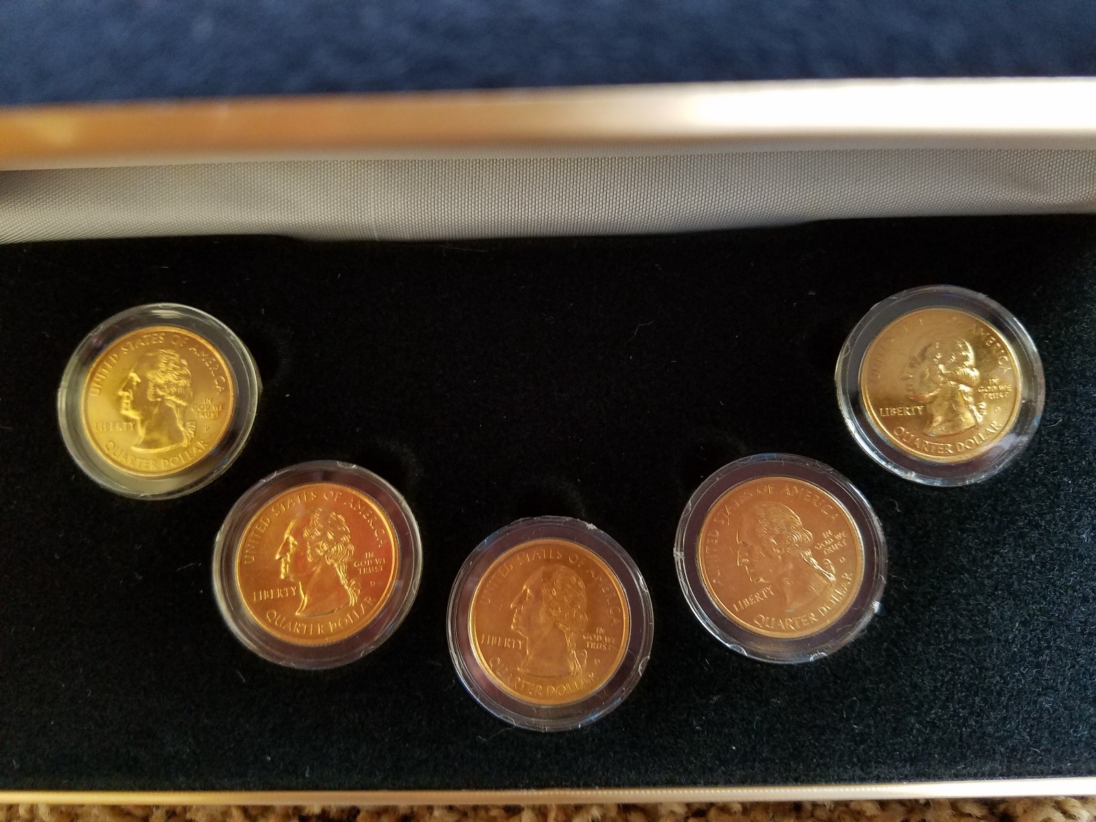 1999 Washington Mint - 24K Gold Layered US State Quarters Collector Set ...