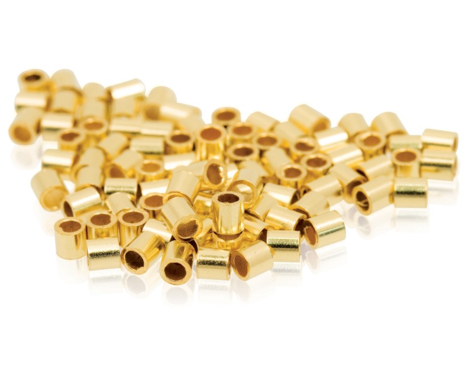 10x 1.6mm 14K Gold Filled Crimp Tubes - High-Quality Beading and Pearl ...