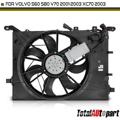 Single Radiator Fan with Shroud & Controller Assembly for Volvo S60 S80 ...