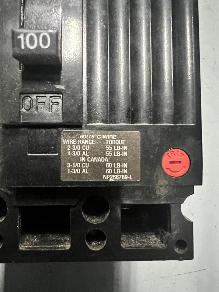 General Electric GE TED134100 Circuit Breaker 3 Pole 3-Phase 100A | eBay
