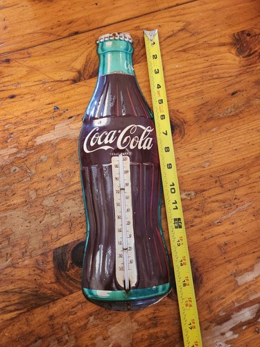 Vintage MCM Coca-Cola Bottle Thermometer Metal Sign. Robertson. Made In ...