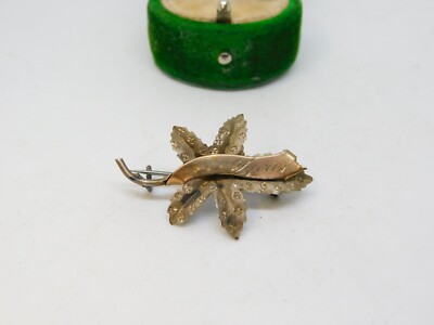 WW1 Silver & Gold Fronted 'Ypres' Leaf Form Sweetheart Brooch Antique ...