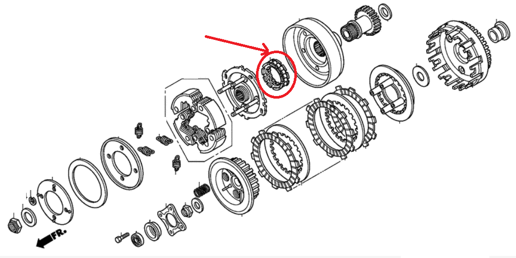 Honda TRX 300 at Fourtrax 1988-2000 Clutch Freewheel Bearing 91101-HA0 ...