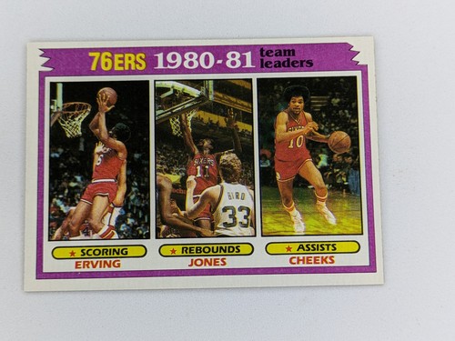 1981-82 Topps #59 Julius Erving / Jones / Cheeks Philadelphia 76ers ...