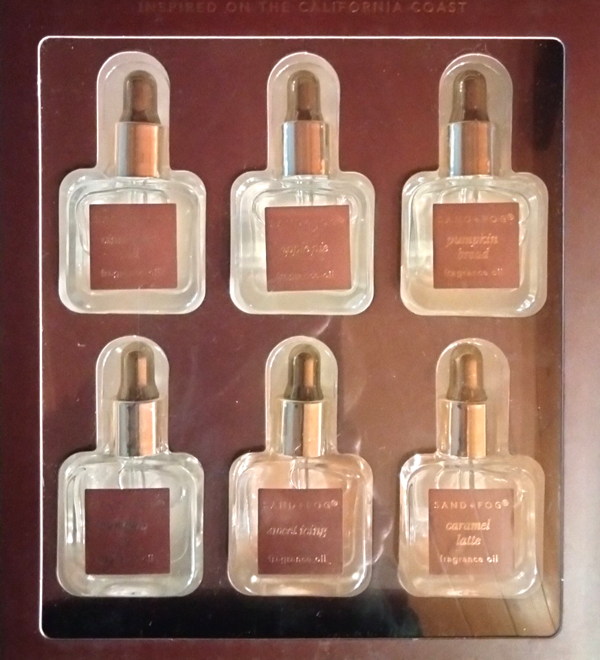 SAND+FOG Fragrance Diffuser Oil 10 ml x 6 Dropper Set Cozy Scents Fall ...