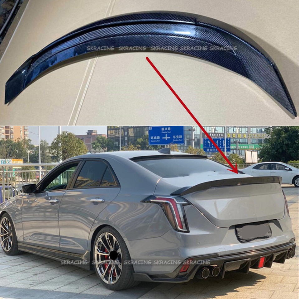FOR 2020-2022 CADILLAC CT5 V STYLE HIGHKICK DUCKBILL CARBON FIBER TRUNK ...