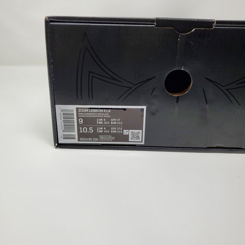 Nike Zoom LeBron 2 LX Beast Men's Size 9 Maple University Red Black ...