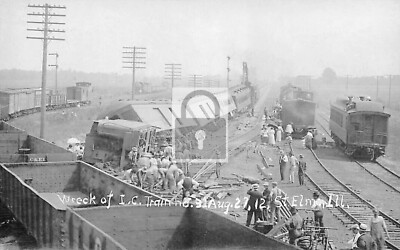 Railroad Train Wreck St Elmo Illinois IL Reprint Postcard | eBay