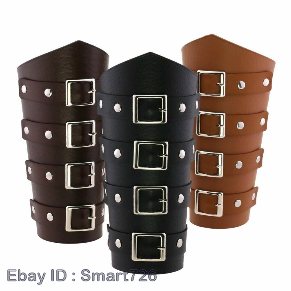 1PCS Unisex Rock Wide Bracer Arm Armor Wristband Cuff Steampunk Bangle ...